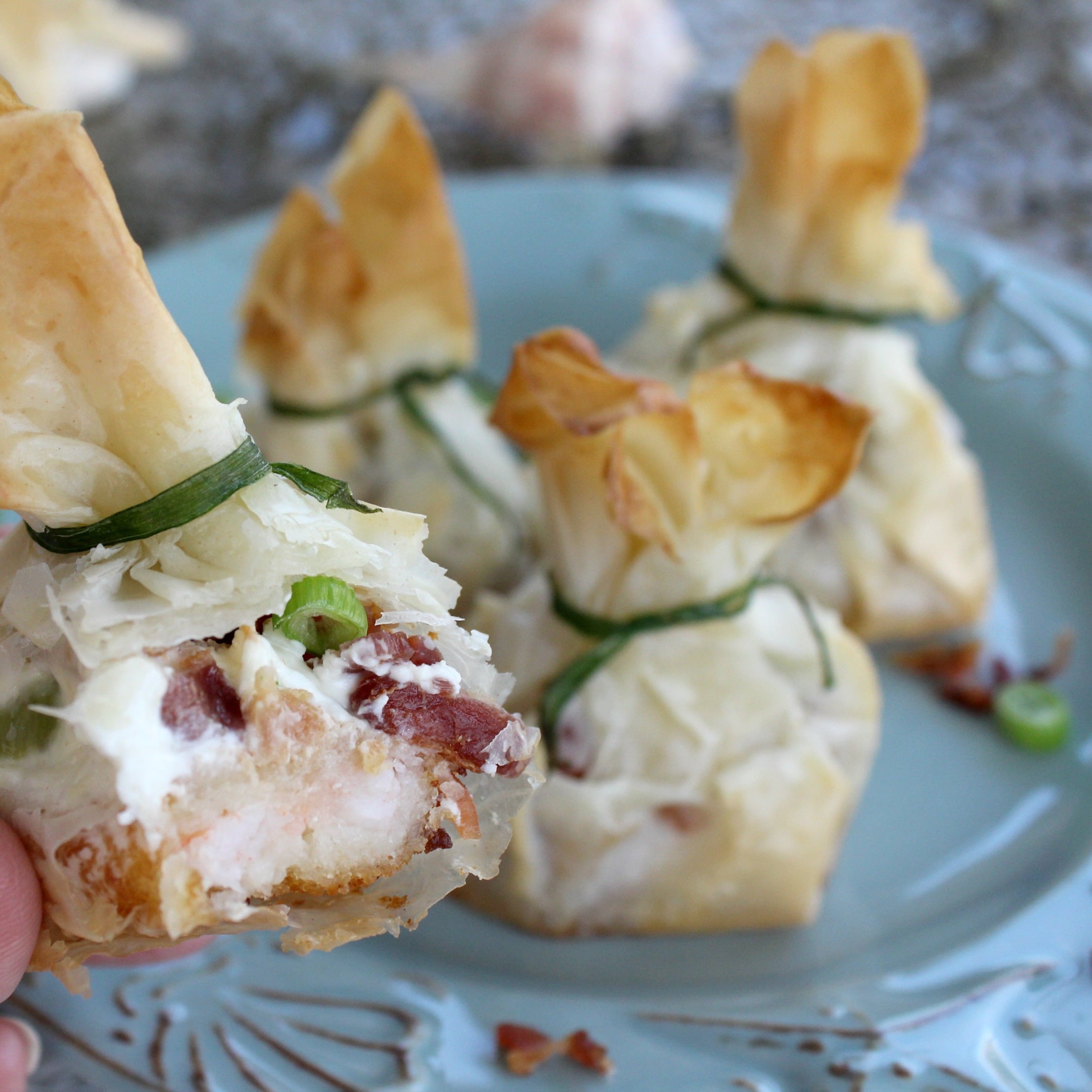 Phyllo Wrapped Shrimp With Bacon & Cream Cheese