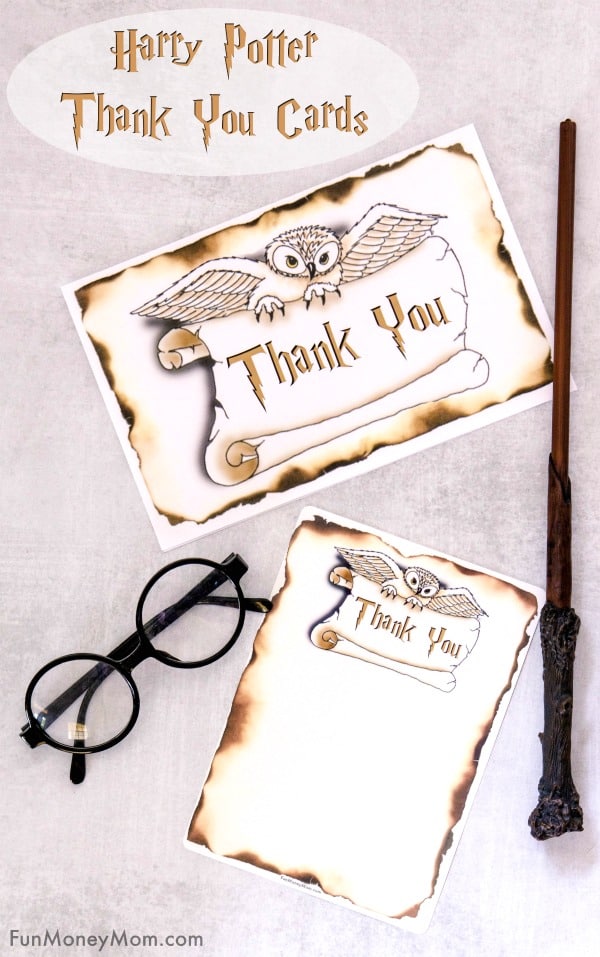 Harry Potter Thank You Cards (free printables) | Fun Money Mom