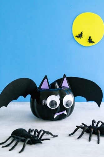 Easy No Carve Bat Pumpkin For Halloween | Fun Money Mom