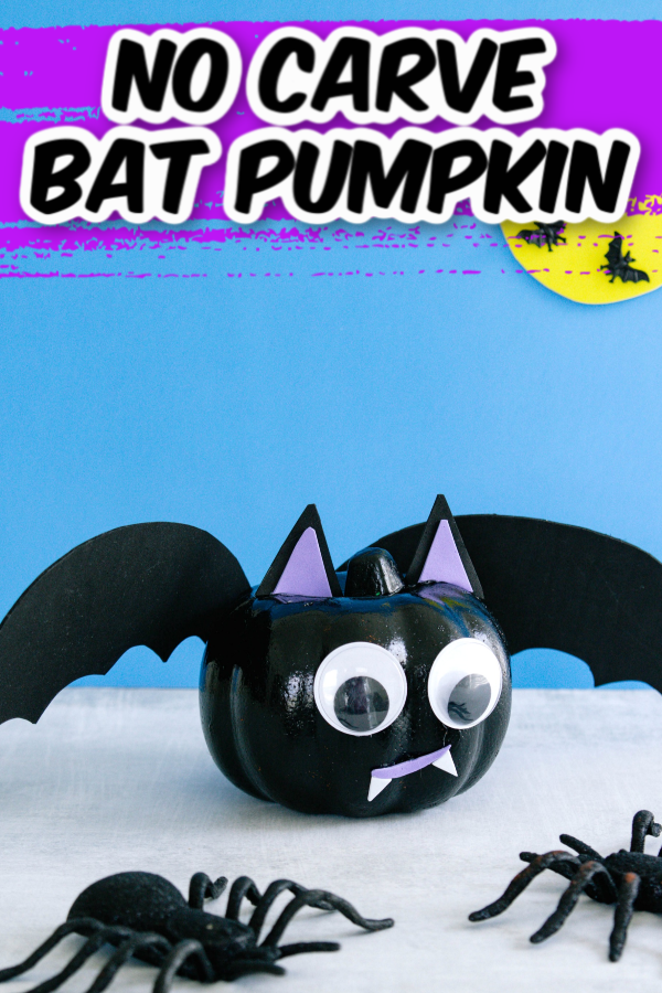 Easy No Carve Bat Pumpkin For Halloween | Fun Money Mom