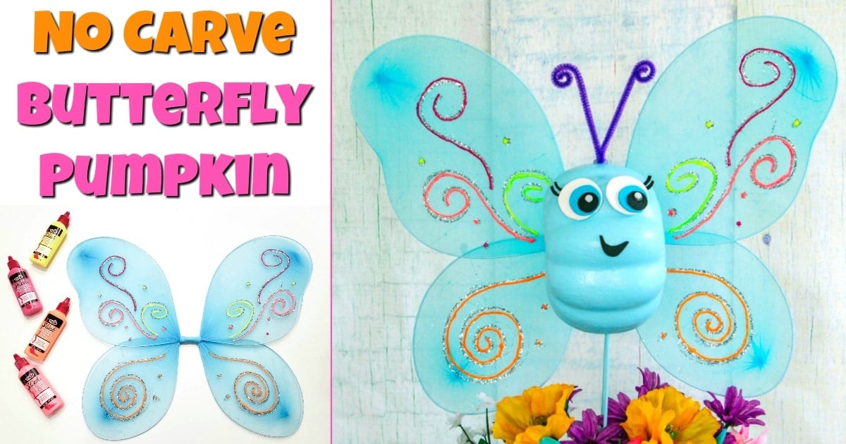 No Carve Butterfly Pumpkin For Halloween | Fun Money Mom
