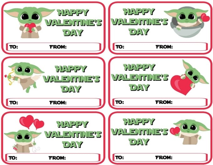 Baby Yoda Valentines (Free Printables) | Fun Money Mom