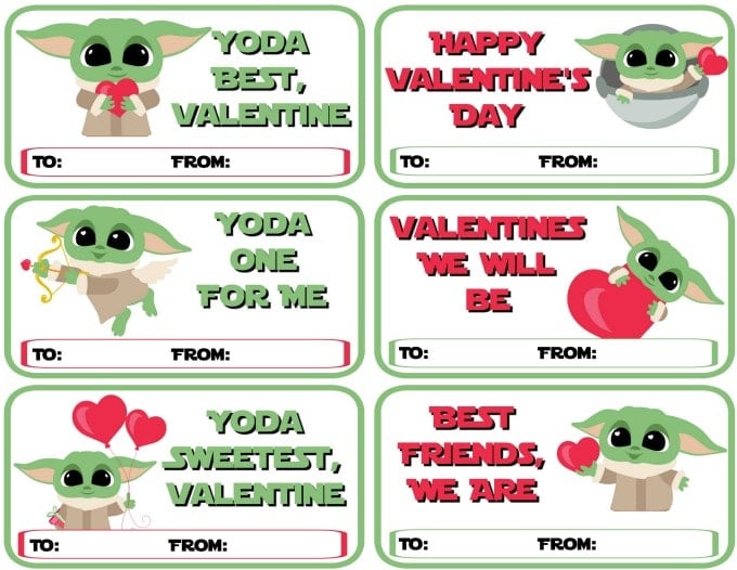 Baby Yoda Valentines (Free Printables) | Fun Money Mom