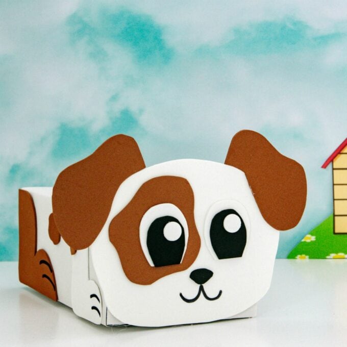 Dog Valentine Box (with printable template) | Fun Money Mom