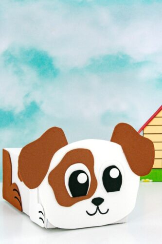 Dog Valentine Box (with printable template) | Fun Money Mom