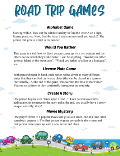 How To Save On Your Next Road Trip (With Road Trip Games Printable)
