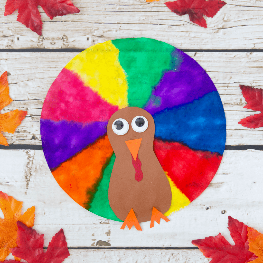 Coffee Filter Turkey Craft (with printable template)