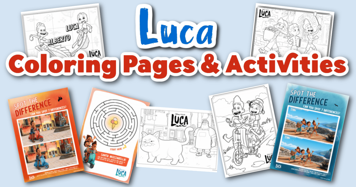 Luca Coloring Pages And Activities | Fun Money Mom