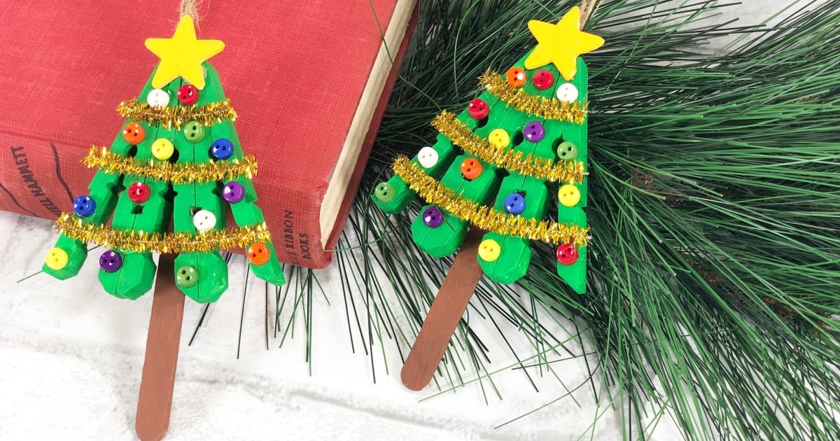 DIY Clothespin Christmas Tree Ornament - Fun Money Mom