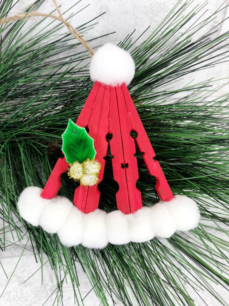 Clothespin Santa Hat Craft | Fun Money Mom