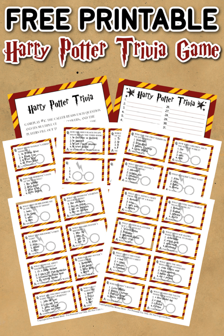 Harry Potter Trivia Questions And Answers (Free Printable)