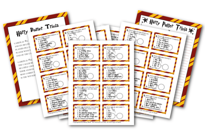 Harry Potter Trivia Questions And Answers (Free Printable)