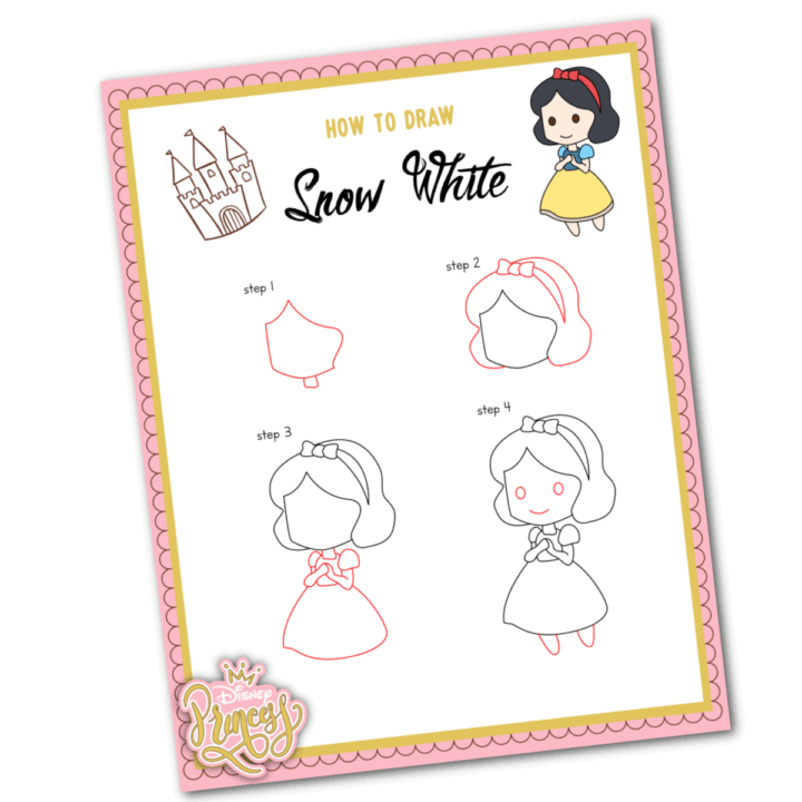 How To Draw Snow White (Step By Step Tutorial With Free Printable)