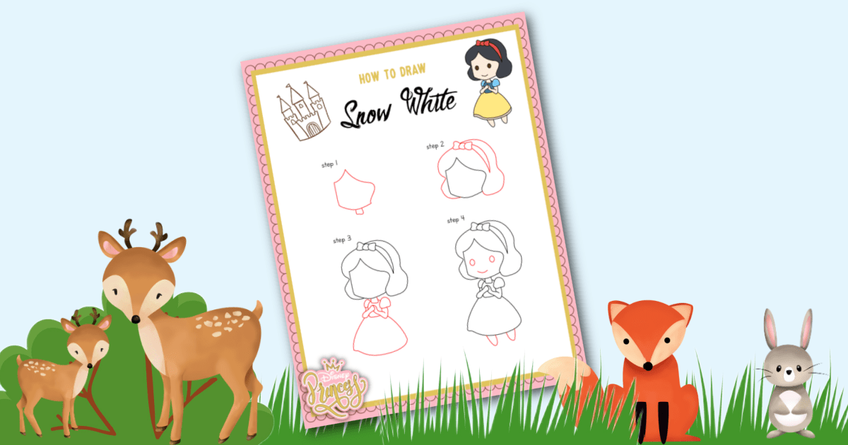 How To Draw Snow White (Step By Step Tutorial With Free Printable)