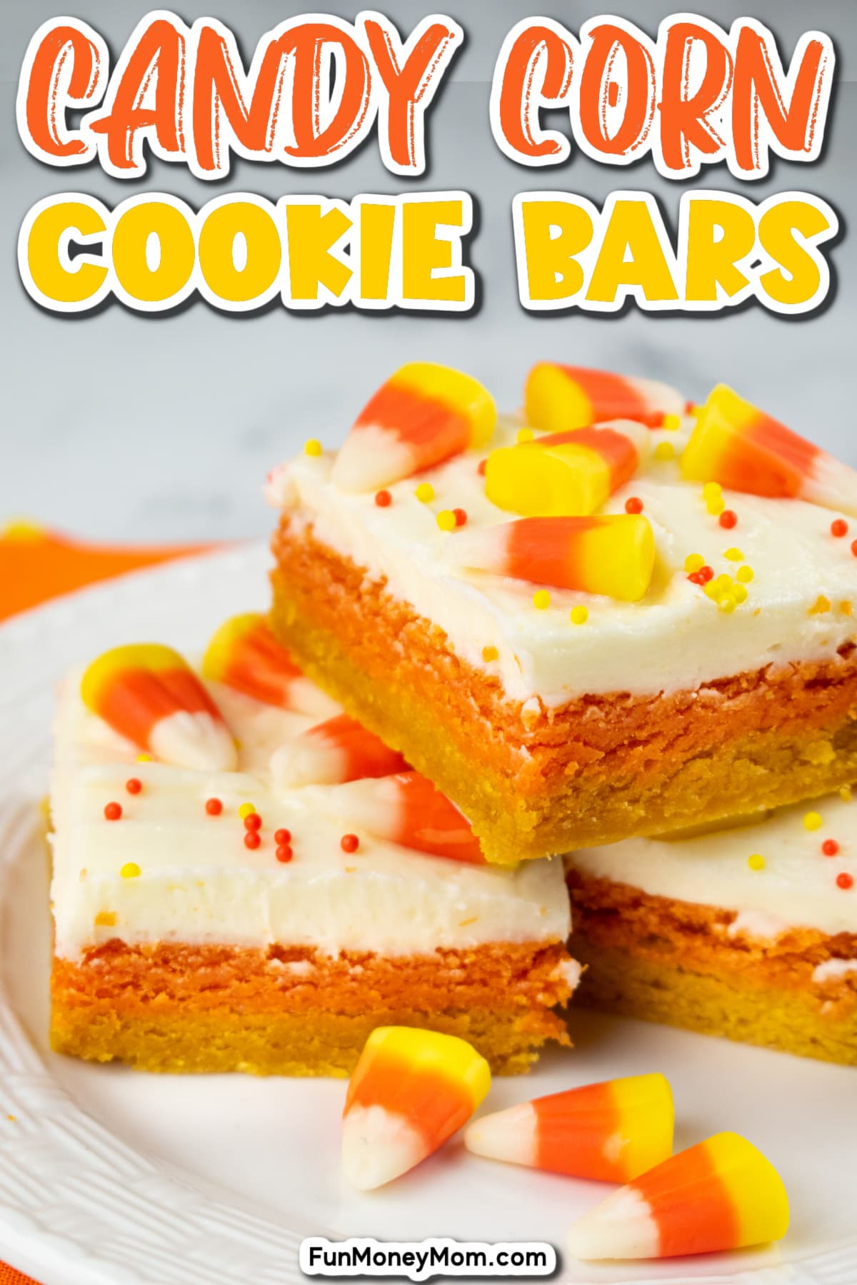 Candy Corn Cookie Bars - Fun Money Mom