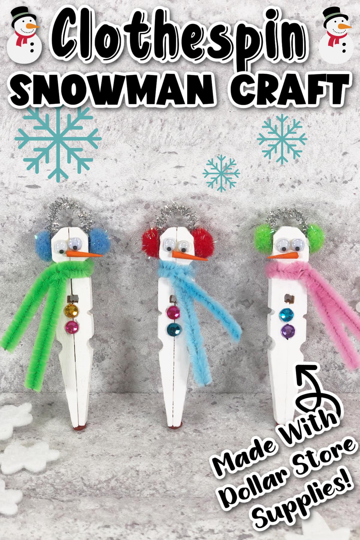 Clothespin Snowman Craft - Fun Money Mom