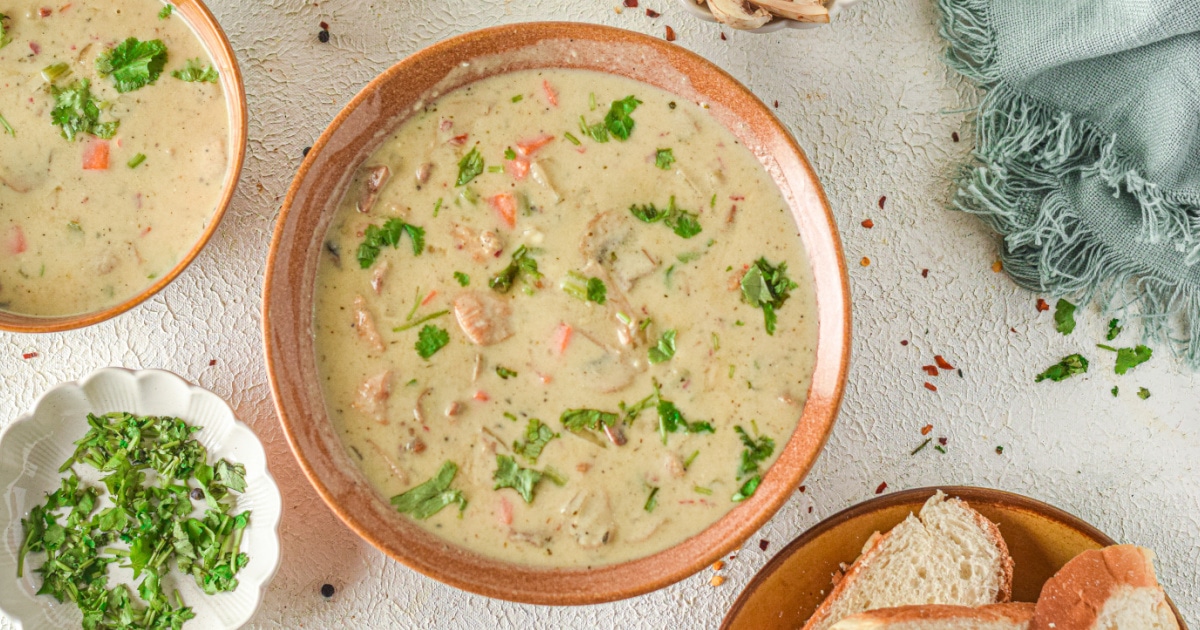 Creamy Chicken And Mushroom Soup - Fun Money Mom