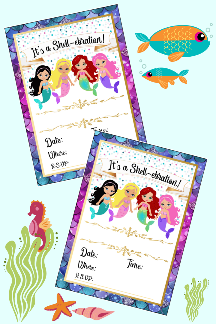 Mermaid Birthday Party Invitation (Free Printable)