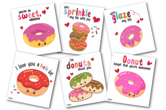 Donut Valentine Cards - Fun Money Mom