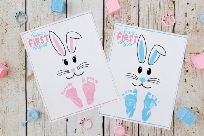 Baby's First Easter Footprints (Free Printable) - Fun Money Mom