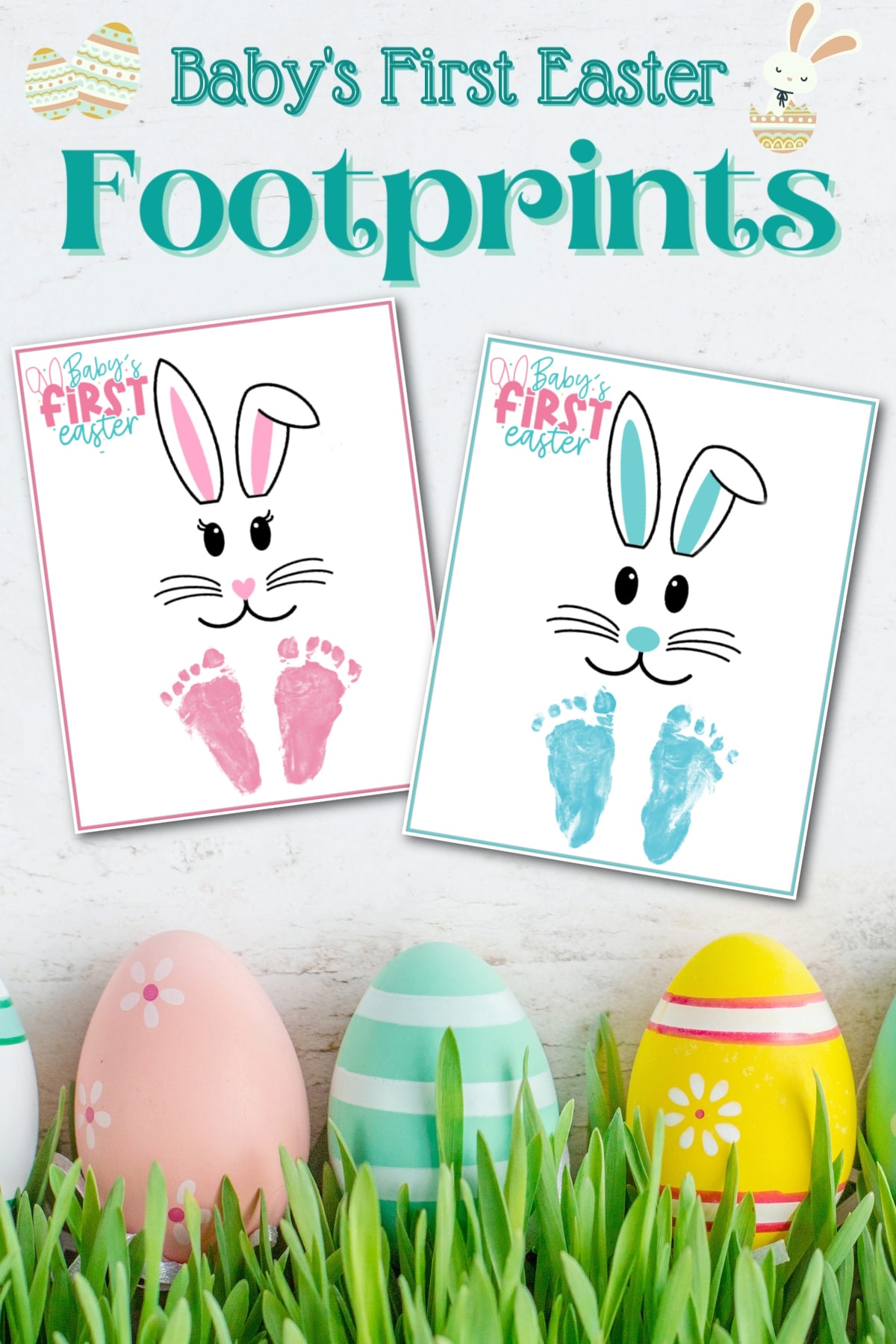Baby's First Easter Footprints (Free Printable) - Fun Money Mom