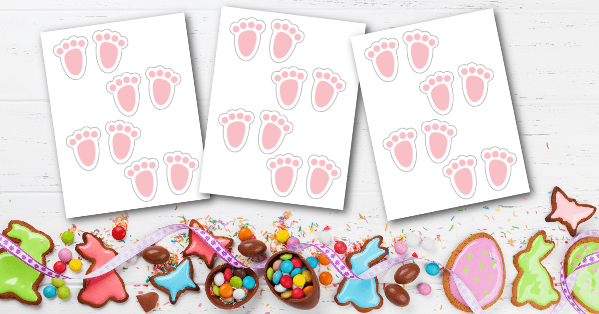 Free Printable Easter Bunny Footprints - Fun Money Mom