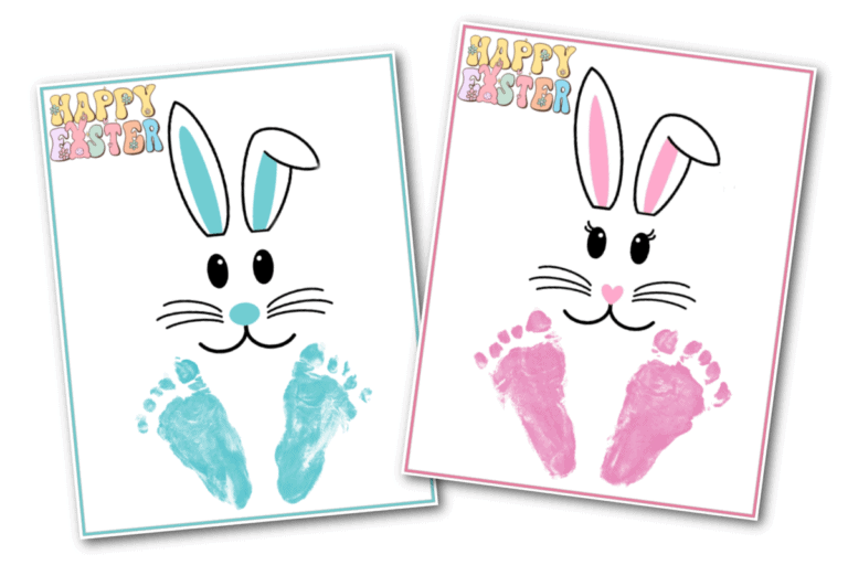 Baby's First Easter Footprints (Free Printable) - Fun Money Mom