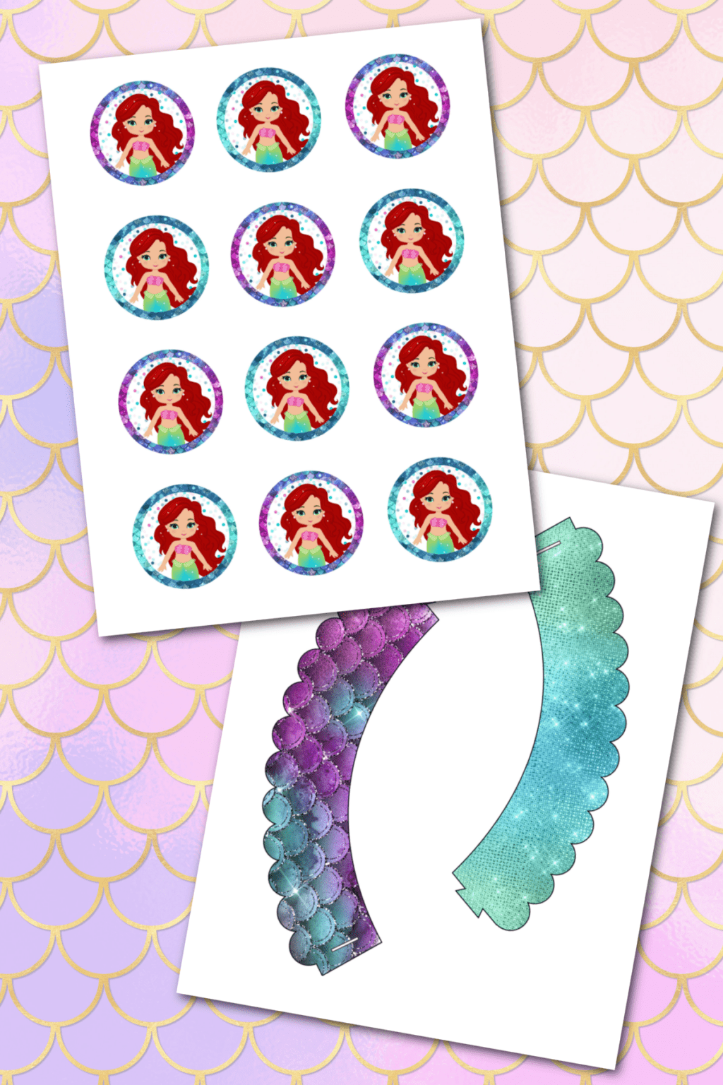 Free Printable Mermaid Cupcake Toppers - Fun Money Mom