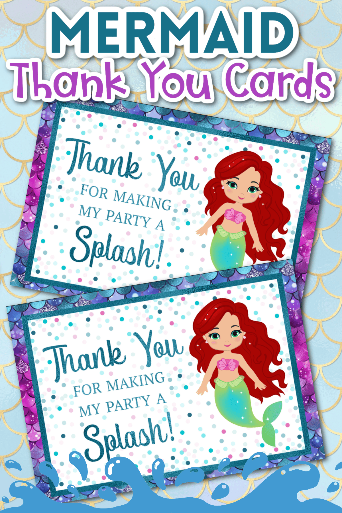 Mermaid Thank You Cards (Free Printables) - Fun Money Mom