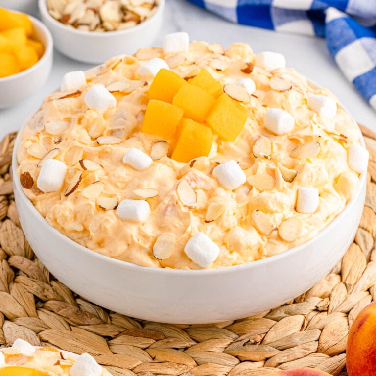 Peach Fluff Salad Recipe - Fun Money Mom