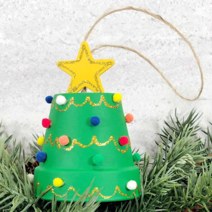 Clay Pot Christmas Tree Ornament - Fun Money Mom