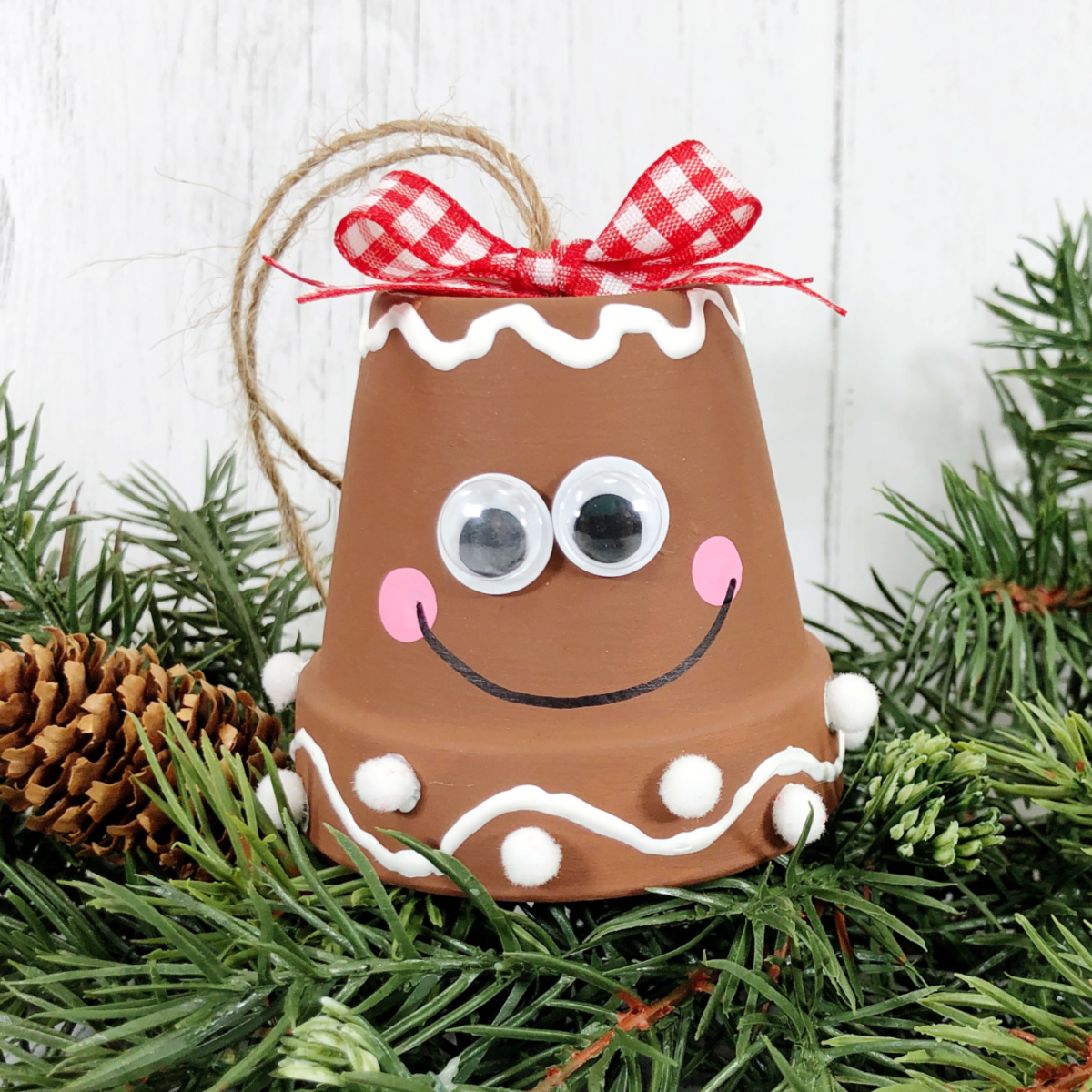 Clay Pot Santa Ornament Craft