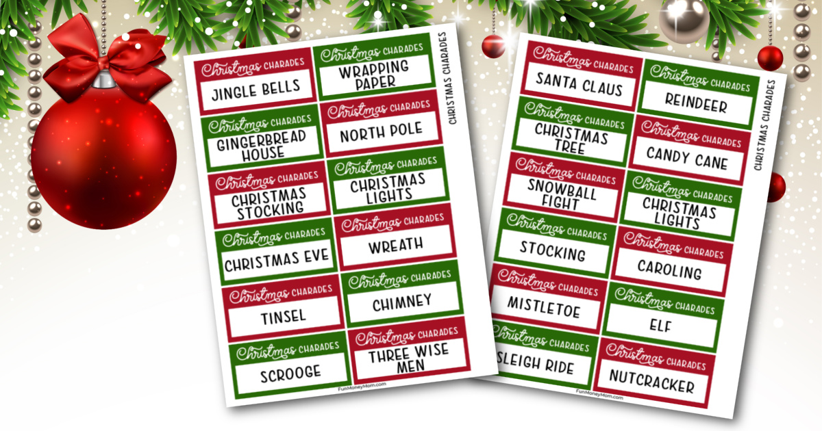 Christmas Charades Free Printable Party Game