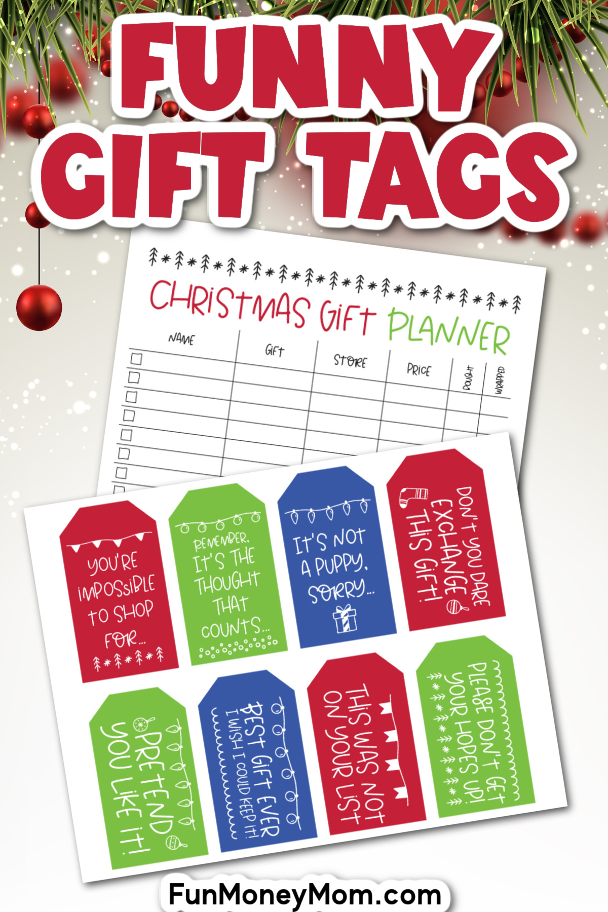 Funny Gift Tags (With Gift Planner) - Fun Money Mom