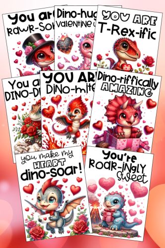Free Printable Dinosaur Valentines - Fun Money Mom