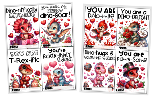 Free Printable Dinosaur Valentines - Fun Money Mom