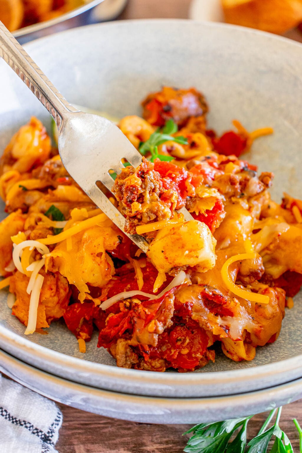 Cheesy Taco Tortellini - Fun Money Mom