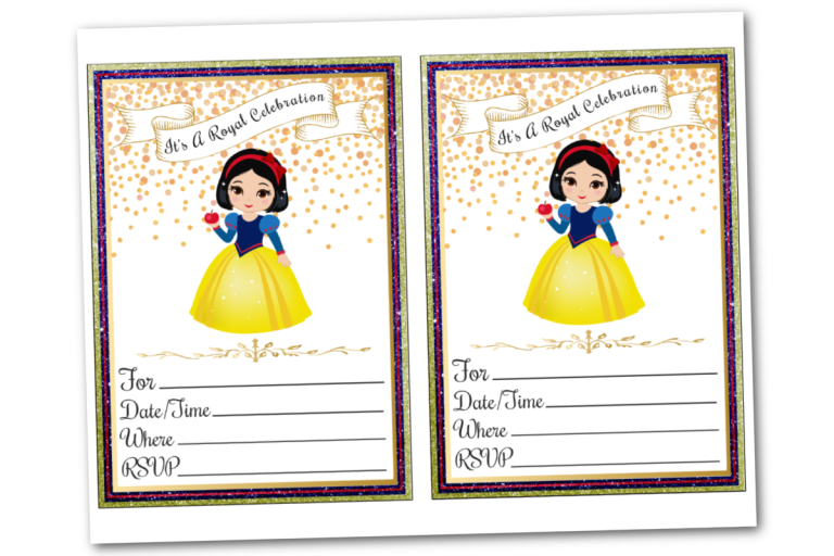 Snow White Invitations (Free Printable) - Fun Money Mom