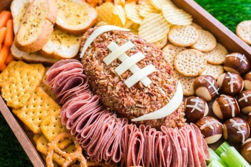 Football Charcuterie Board - Fun Money Mom