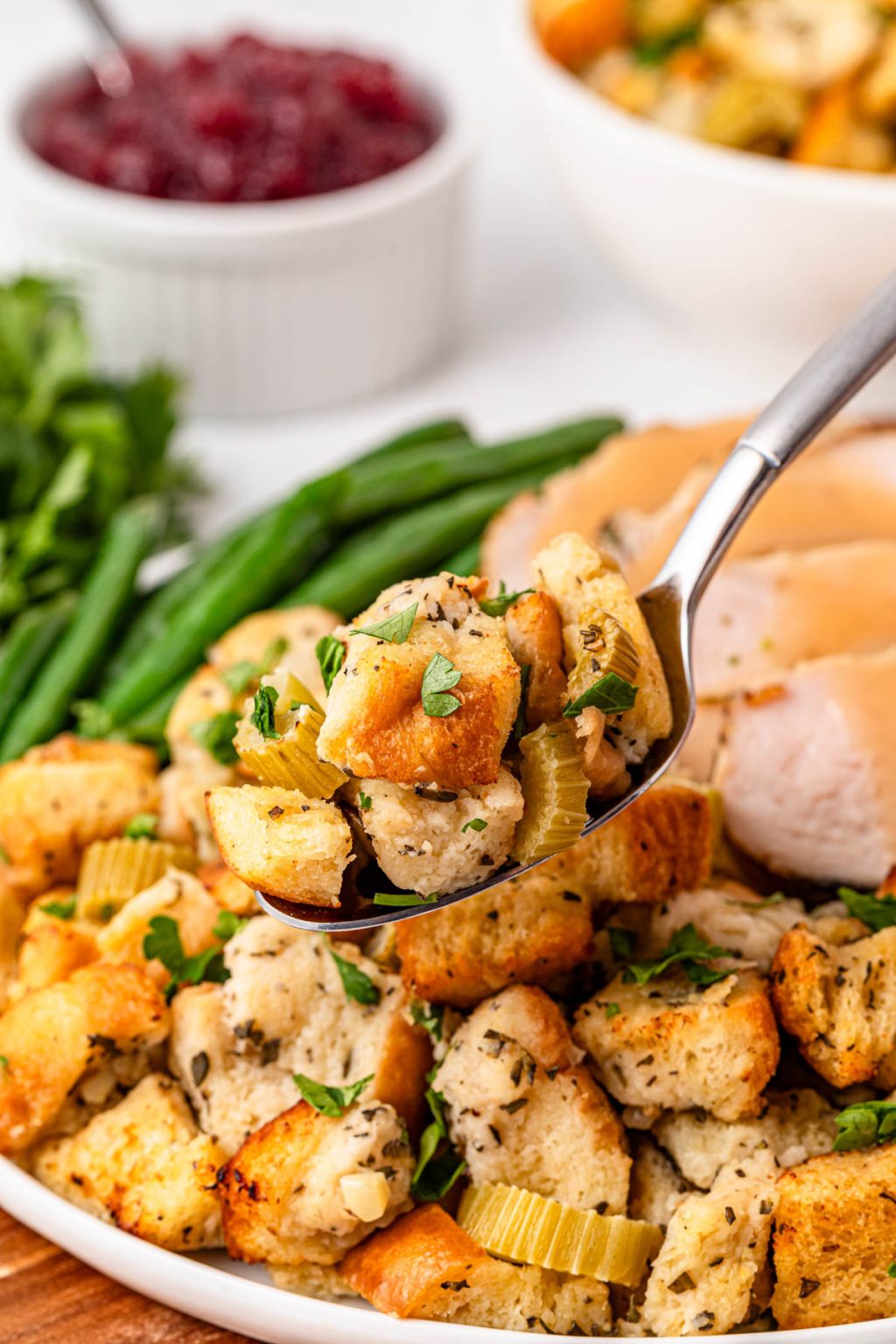 Garlic Herb Stuffing - Fun Money Mom