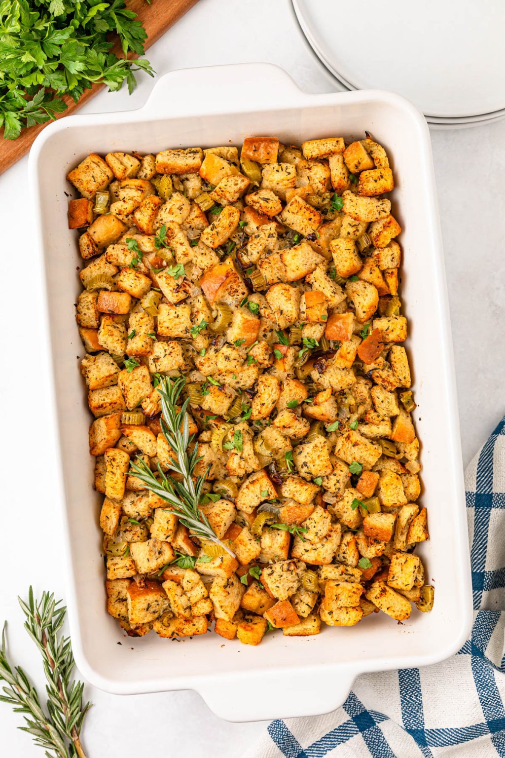 Garlic Herb Stuffing - Fun Money Mom