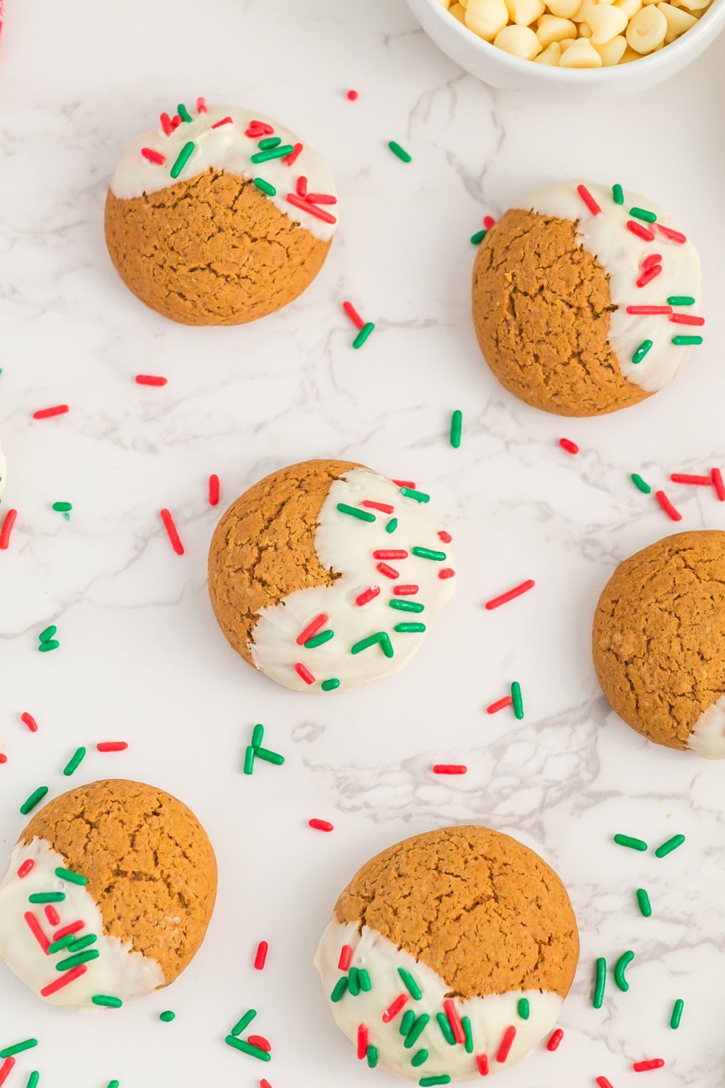 White Chocolate Dipped Gingerbread Cookies - Fun Money Mom