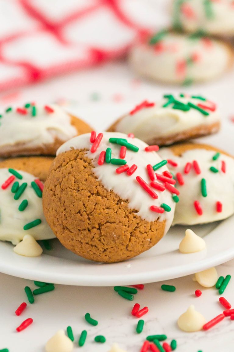 White Chocolate Dipped Gingerbread Cookies - Fun Money Mom