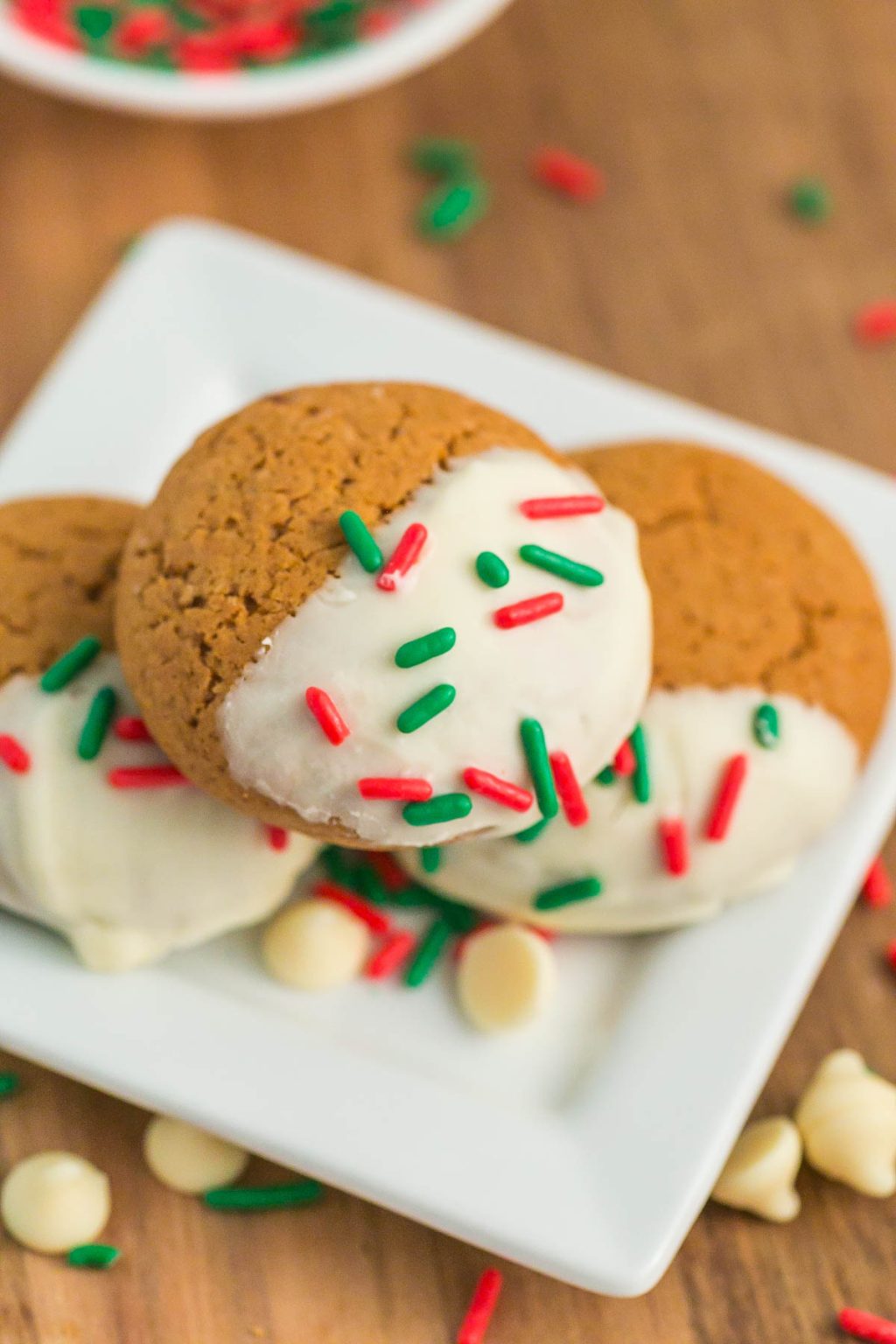 White Chocolate Dipped Gingerbread Cookies - Fun Money Mom