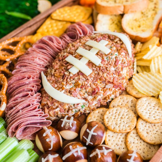 Football Charcuterie Board - Fun Money Mom
