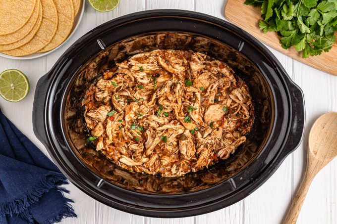 Slow Cooker Shredded Chicken - Fun Money Mom