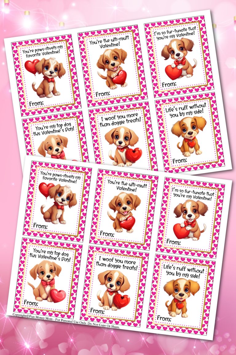 Dog Valentine Cards - Fun Money Mom