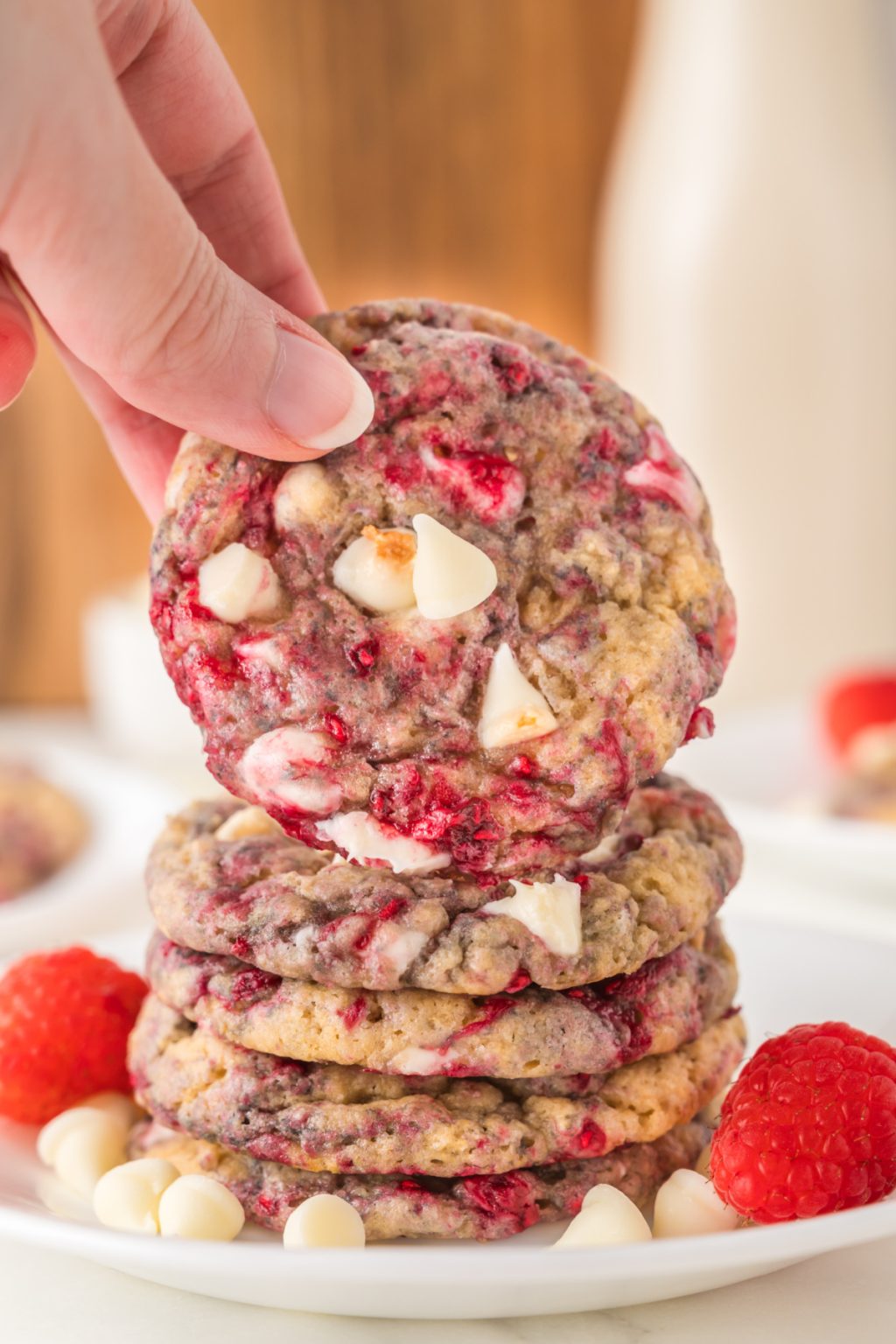 White Chocolate Raspberry Cookies - Fun Money Mom