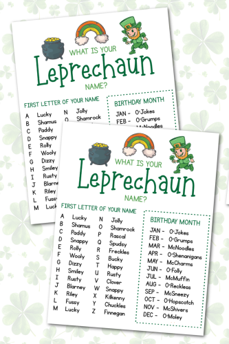What Is Your Leprechaun Name (Free St. Patrick's Day Printable)