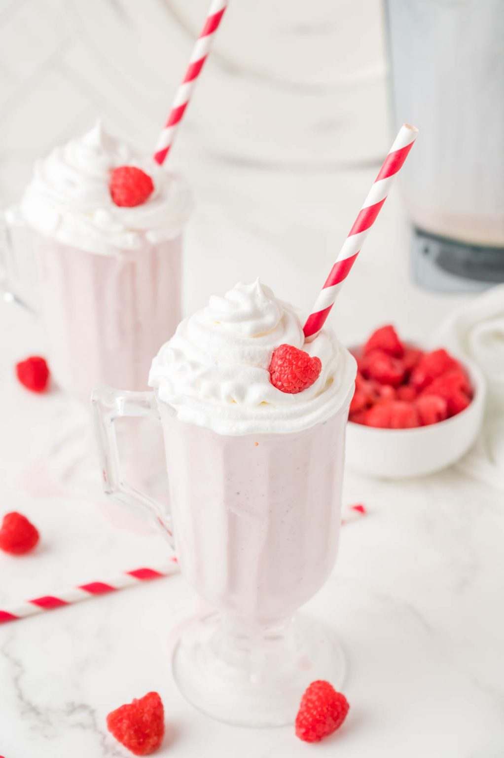 Easy Raspberry Milkshake - Fun Money Mom